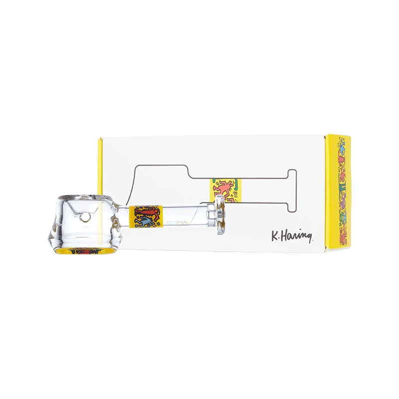 Keith Haring Pipe En Verre - Jaune • Acheter | Puff Puff Palace